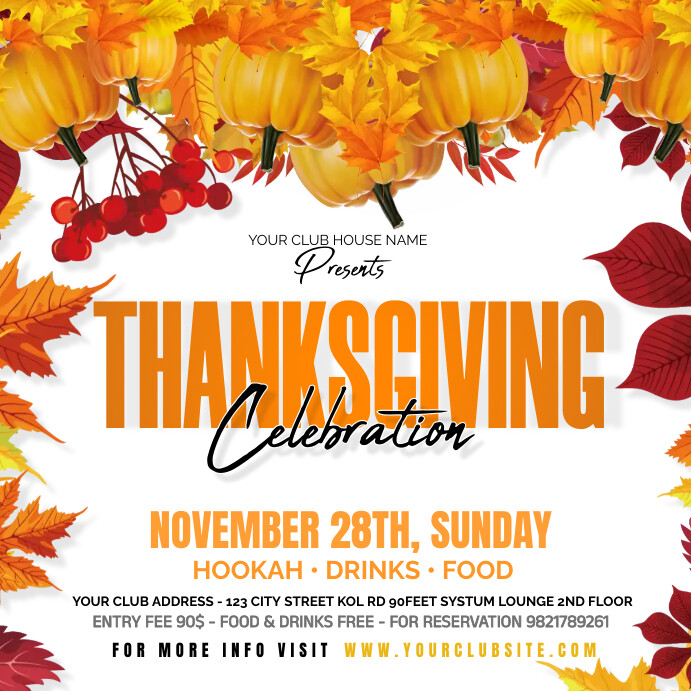 Thanks giving celebration Template | PosterMyWall