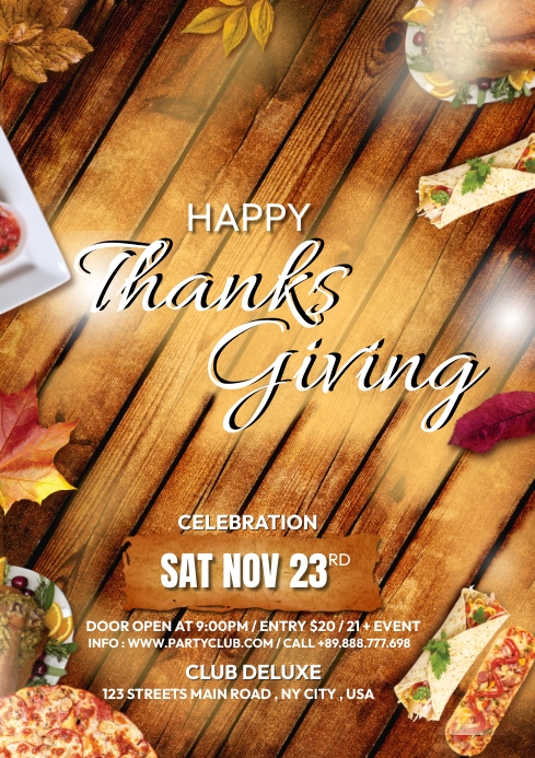 Thanks Giving Celebration Template | PosterMyWall