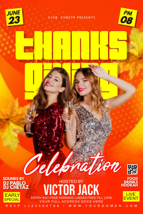 Thanks giving celebration Template | PosterMyWall