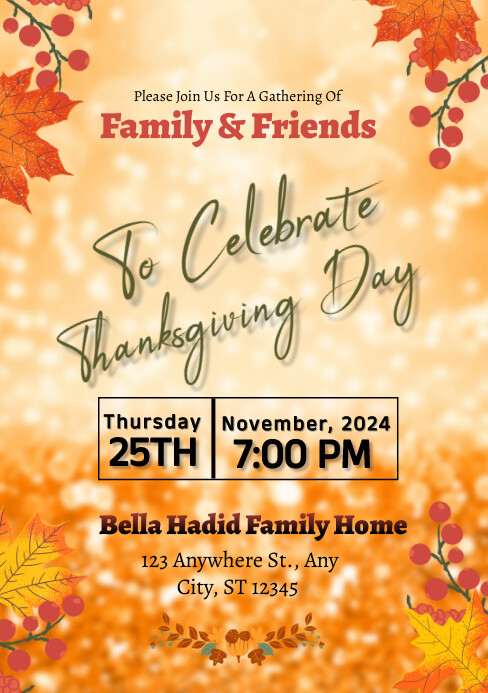 Thanks Giving Celebration Template | PosterMyWall