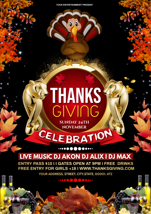thanks giving celebration Template | PosterMyWall