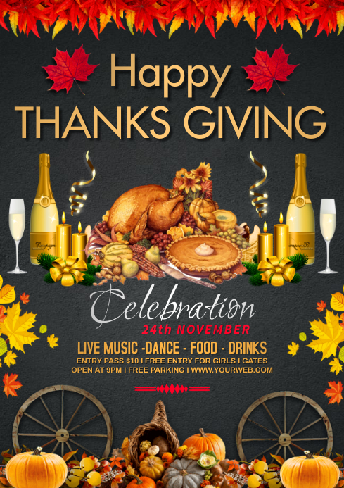 thanks giving celebration Template | PosterMyWall