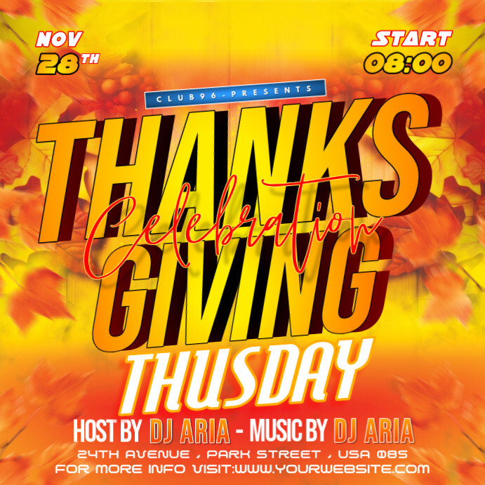 thanks giving celebration flyer poster Template | PosterMyWall