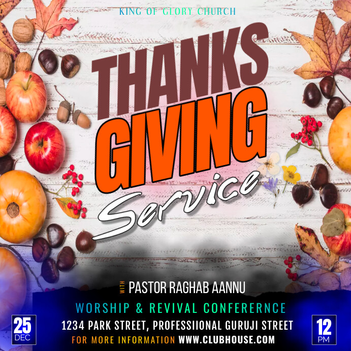 thanks giving church Template | PosterMyWall