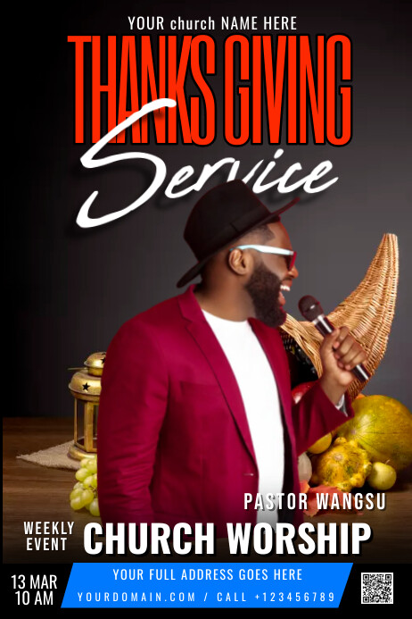 thanks giving church Template | PosterMyWall
