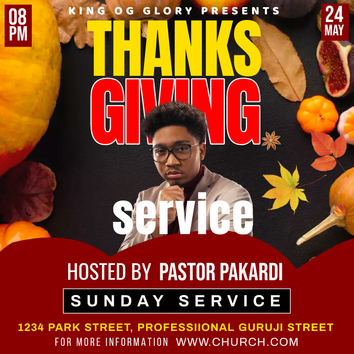 thanks giving church event Template | PosterMyWall