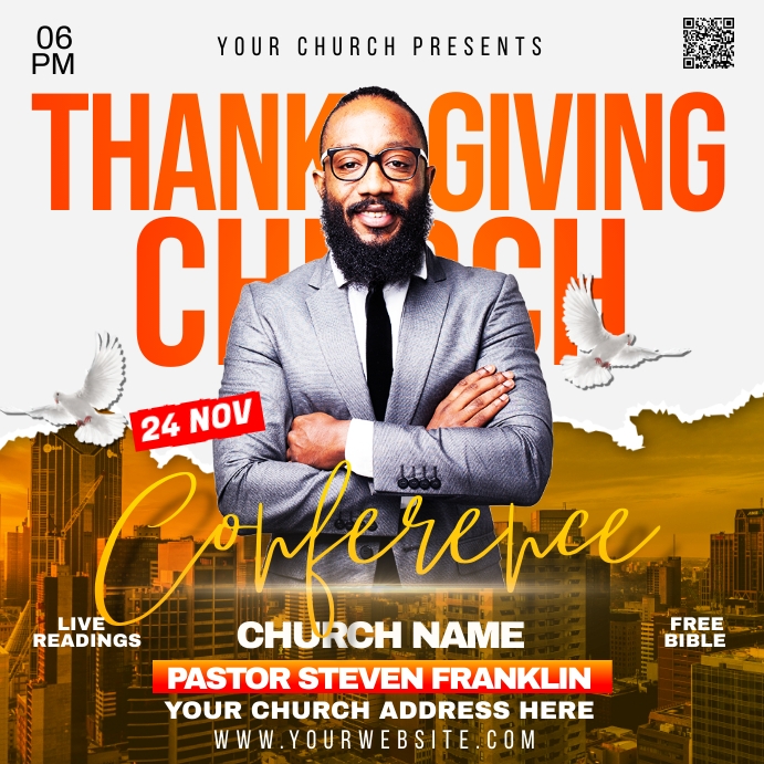 Thanks giving church flyer Template | PosterMyWall