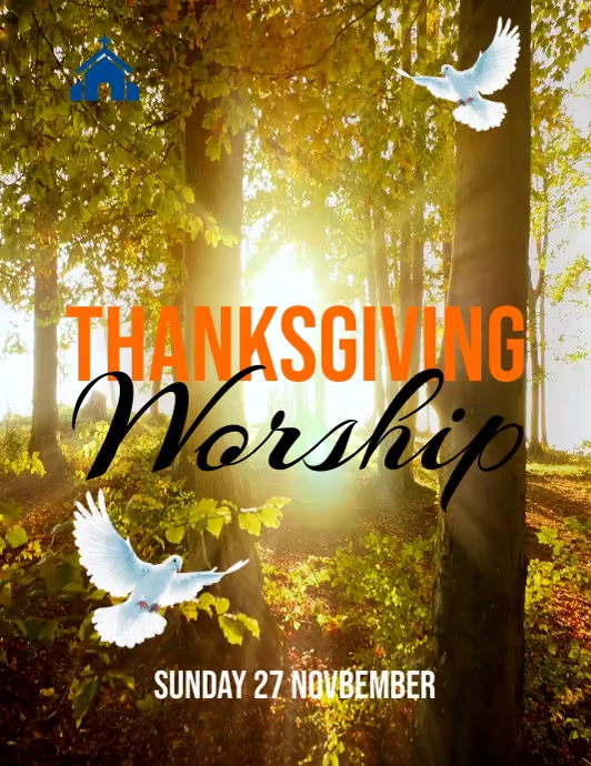 Thanks giving church flyer Template | PosterMyWall