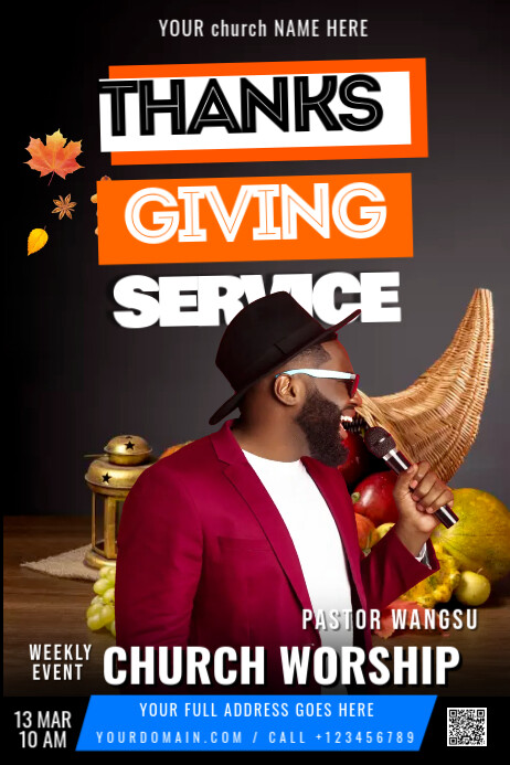 Modèle thanks giving church services | PosterMyWall