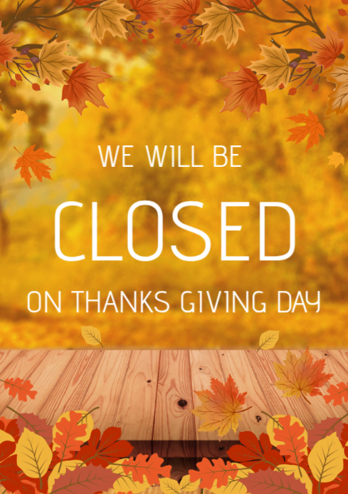 Copy of Thanks giving day closed | PosterMyWall
