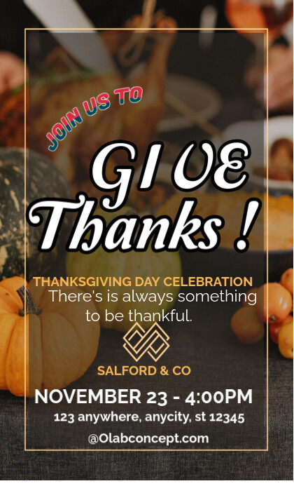 Thanks giving day Template | PosterMyWall