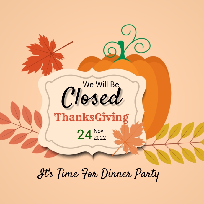 Thanks giving day holiday post Template | PosterMyWall