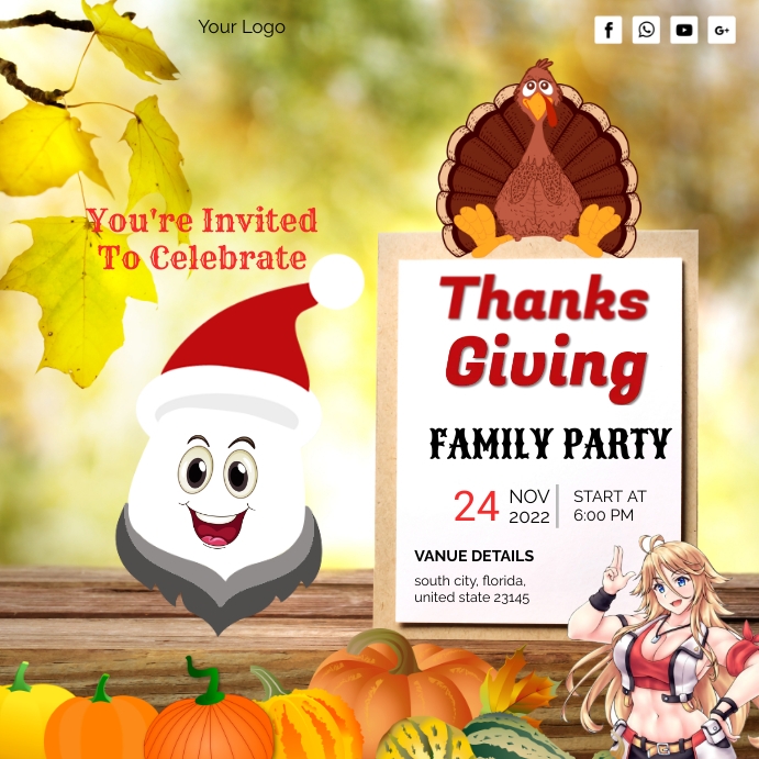 thanks giving day post Template | PosterMyWall