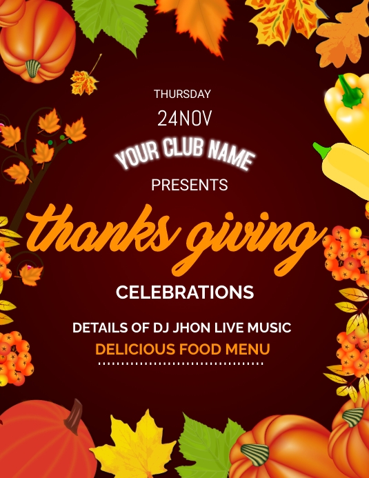 Thanks giving Template | PosterMyWall
