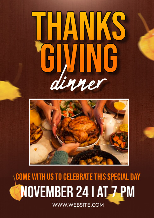 Thanks Giving Dinner Template | PosterMyWall