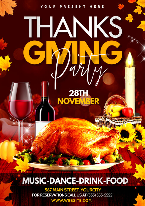 Thanks Giving Dinner Party | PosterMyWall