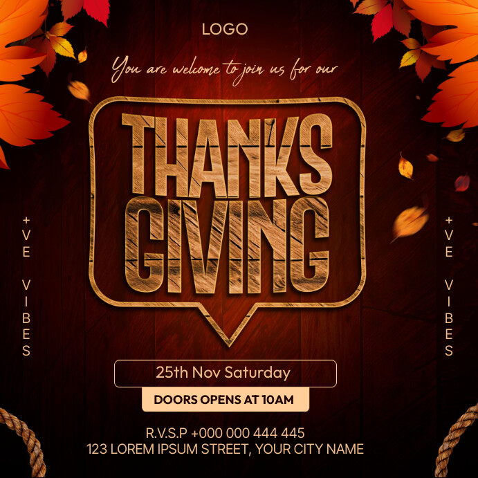 Thanks Giving Event Template | PosterMyWall