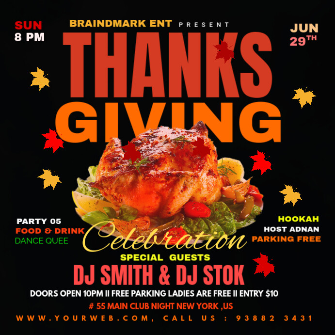 thanks giving fleyer instagram Template | PosterMyWall