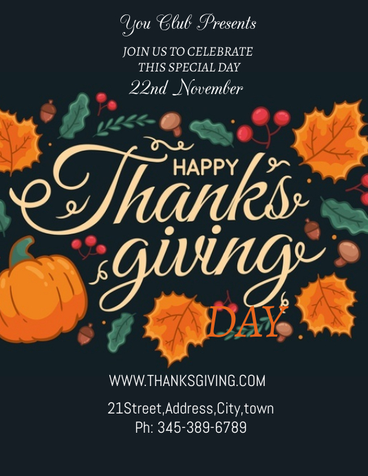 THANKS GIVING FLYER Template | PosterMyWall