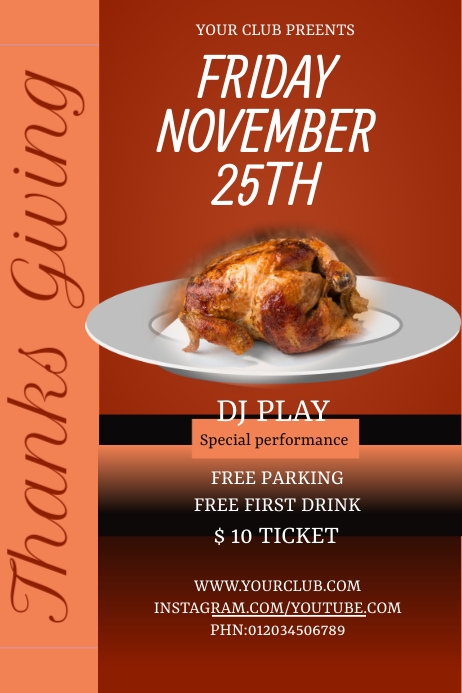 THANKS GIVING FLYER Template | PosterMyWall