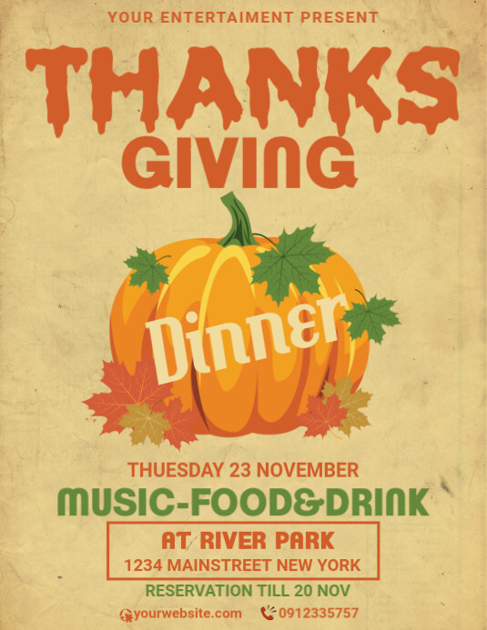 Thanks Giving Flyer Template | PosterMyWall