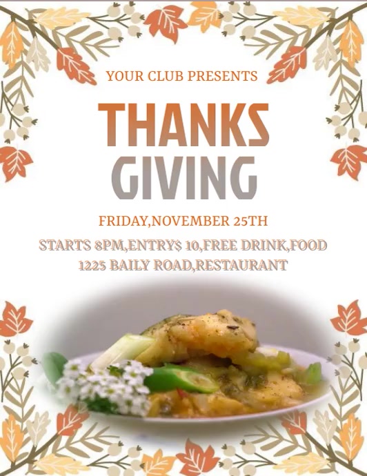 THANKS GIVING FLYER Template | PosterMyWall