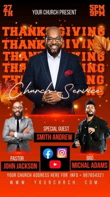 Thanks Giving flyer Template | PosterMyWall