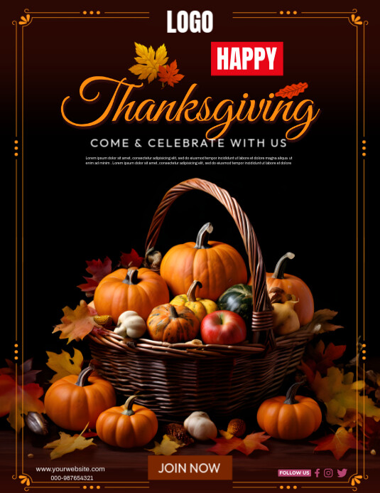 thanks giving flyer Template | PosterMyWall