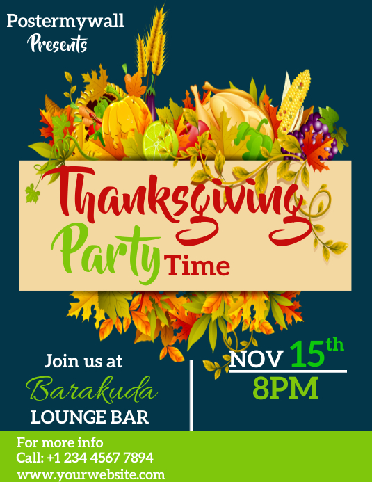 thanks giving flyer template | PosterMyWall
