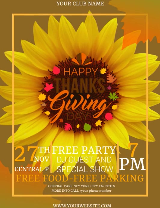 Thanks giving flyer templates | PosterMyWall