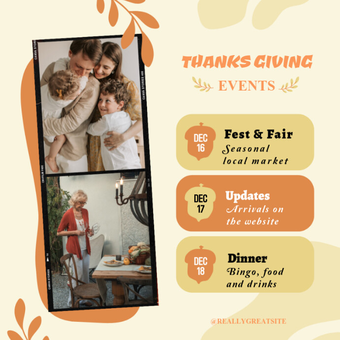 Thanks Giving Instagram Post Template | PosterMyWall