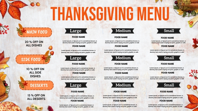 Thanks giving Menu Template | PosterMyWall