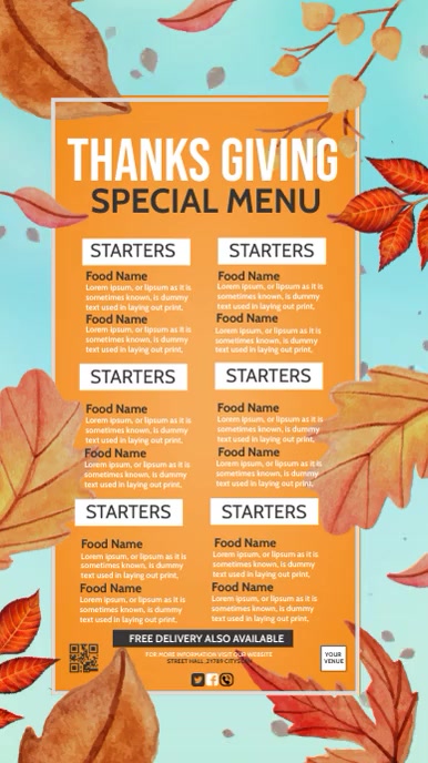 Copy of Thanks giving menu | PosterMyWall