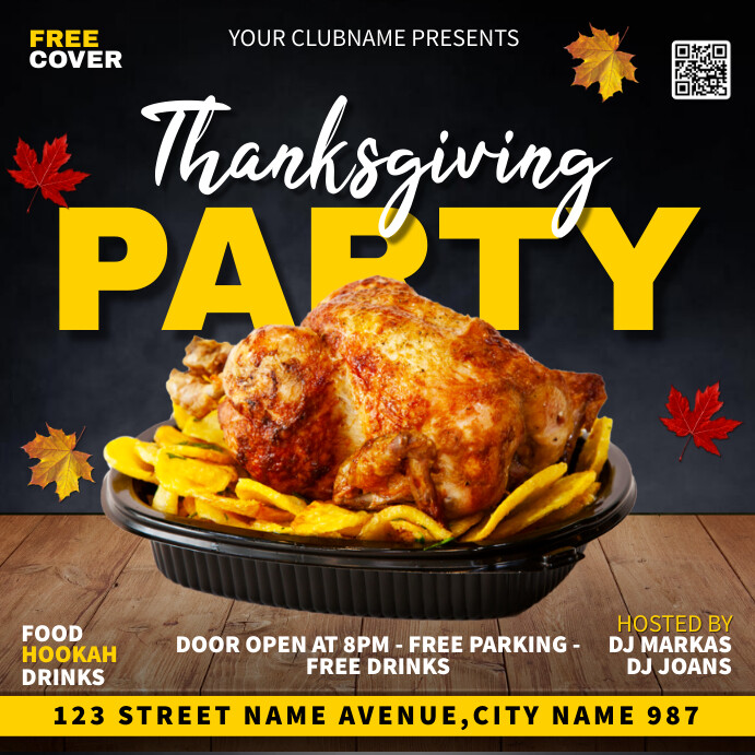 Thanks Giving Party Template | PosterMyWall