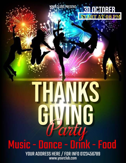 Thanks giving party Template | PosterMyWall