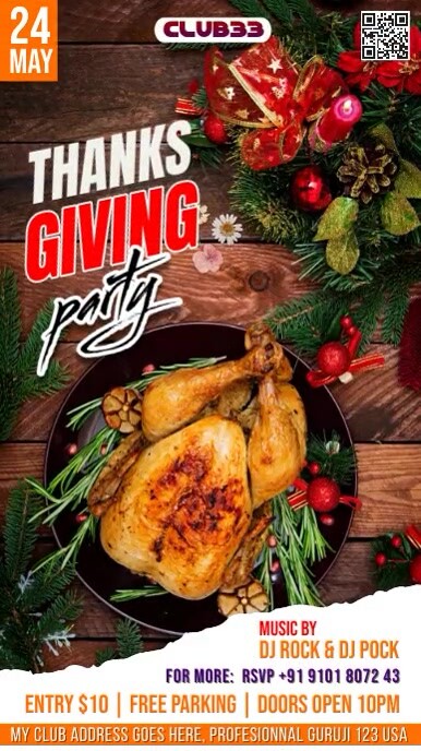 Plantilla de thanks giving party | PosterMyWall