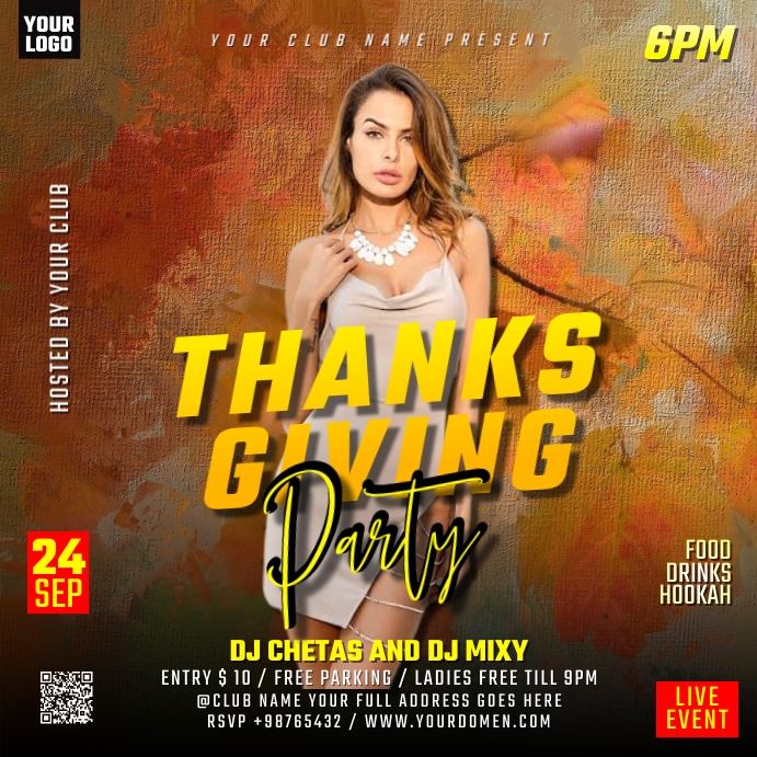 Thanks giving party Template | PosterMyWall