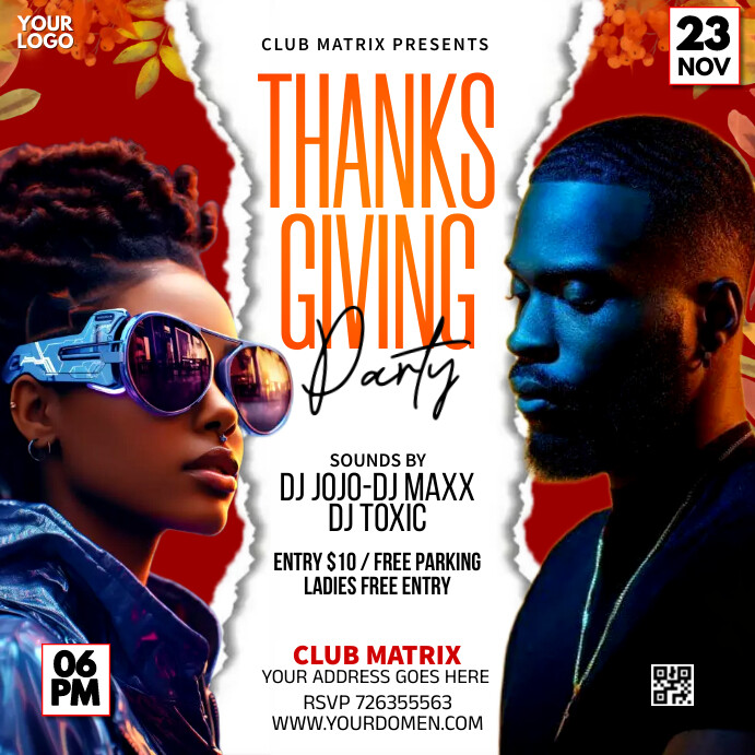 Thanks giving party Template | PosterMyWall