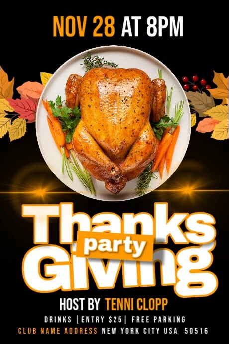 Plantilla de Thanks Giving Party | PosterMyWall
