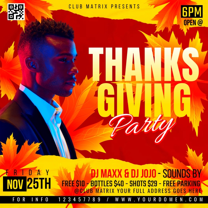 Copy of Thanks giving party | PosterMyWall