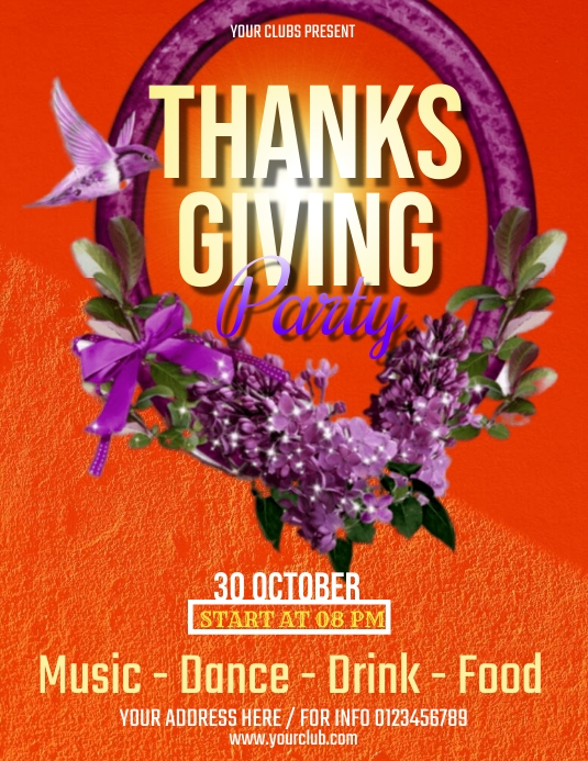 Thanks giving party Template | PosterMyWall