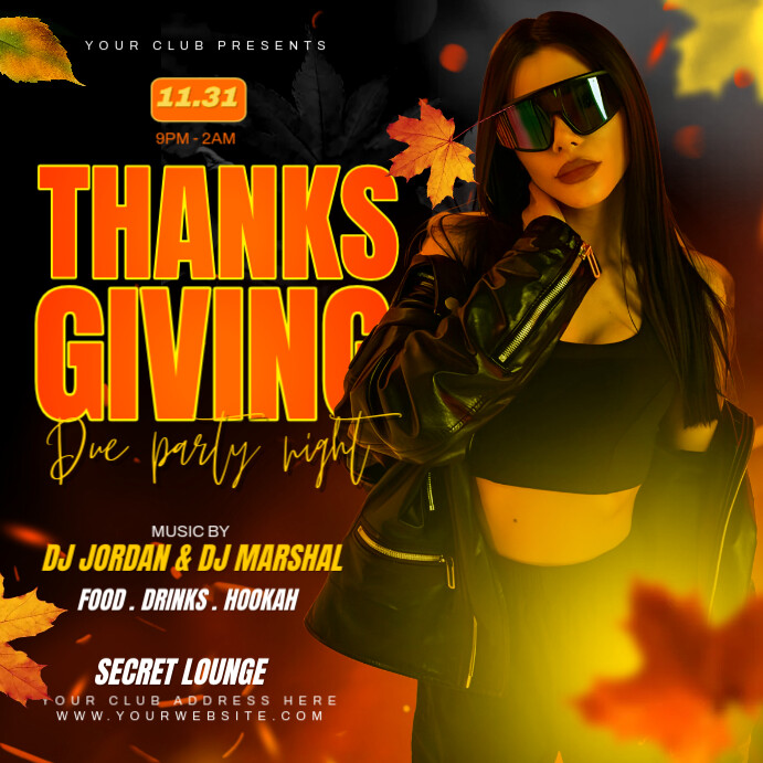 Thanks giving party flyer Template | PosterMyWall