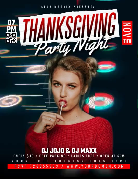 Thanks giving party night Template | PosterMyWall