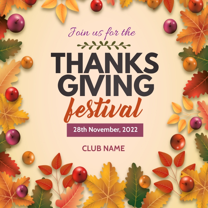 Copy of thanks giving poster | PosterMyWall