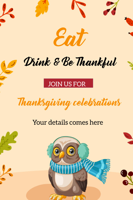 thanks giving poster Template | PosterMyWall