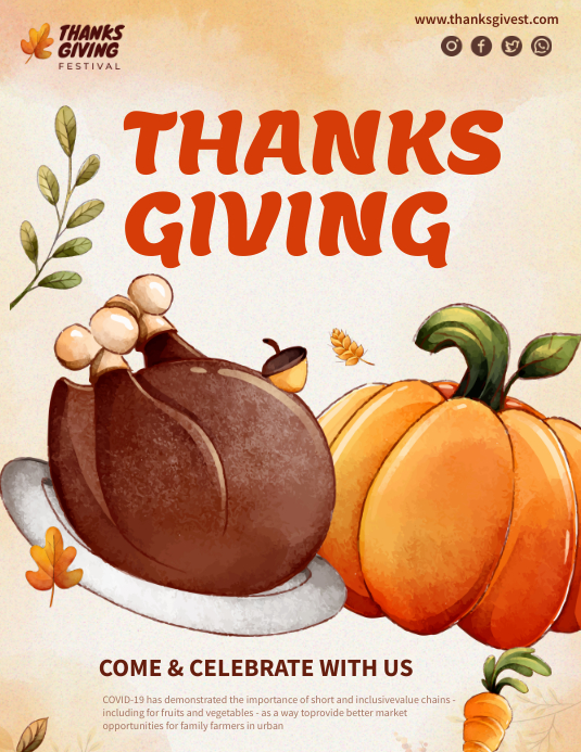 Thanks Giving Poster Template | PosterMyWall