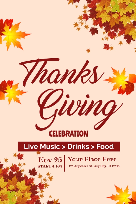 THANKS GIVING POSTER Template | PosterMyWall