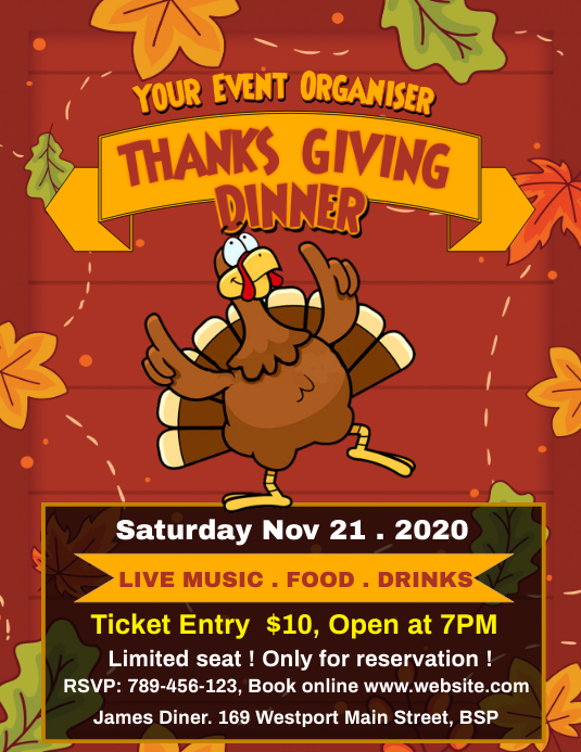 Thanks Giving Restaurant Promotion Template | PosterMyWall