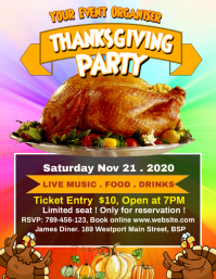 Thanks Giving Turkey Giveaway Flyer Template | PosterMyWall