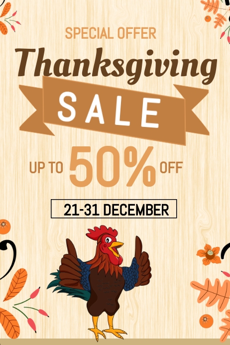 THANKS GIVING SALES Template | PosterMyWall